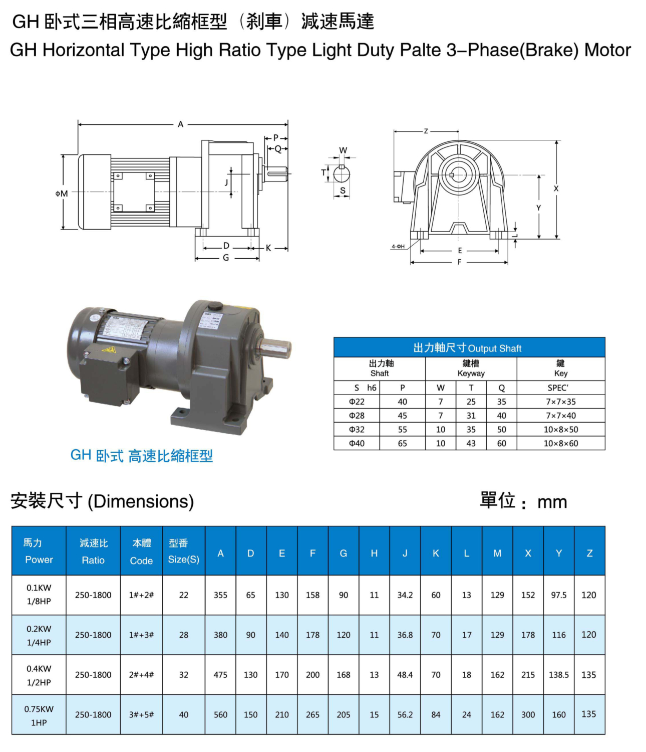 GH Foot Mounted Geared Motor | Single Phase Gear Motor -TQG