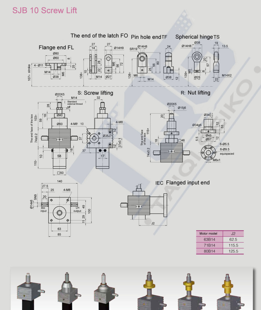 Ball Screw Lift | Electric Screw Jack | Bevel Gear Screw Jack- TQG